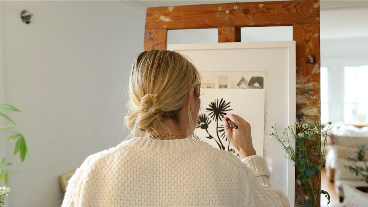 Original Erin Flett Painting - GERANIUM LARGE #9