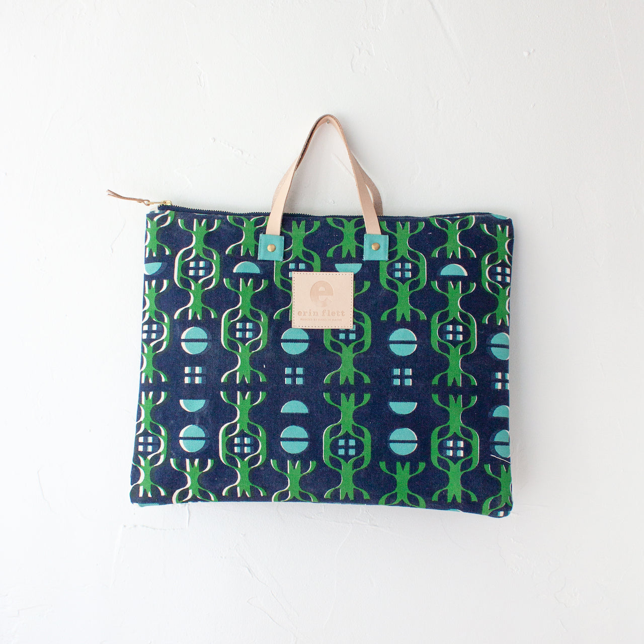 KELLY GREEN + TURQUOISE CHALET FOLDER BAG – erin flett